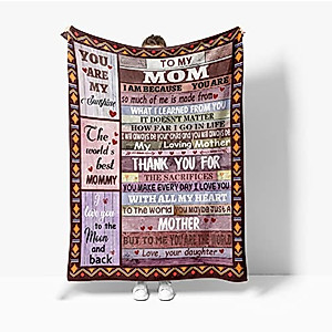 to My Mom from Daughter You are My Sunshine Ultra-Soft Micro Fleece Throws Blanket for Sofa Couch Chair Bedroom Christmas Birthday Gift (to My Mom, 60 in x 50 in)