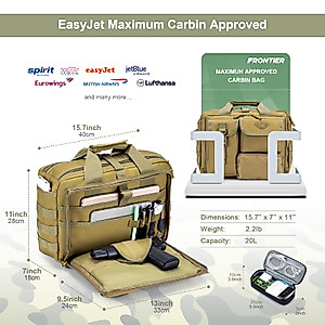 Stypos Tactical Messenger Bag, 14 Inch Tactical Briefcase for Man Military Laptop Bag Messenger Shoulder Bag Flight Bags for Pilots Black