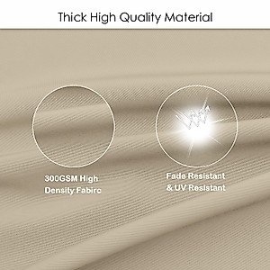 idee-home Outdoor Chair Cushions Set of 4, Thick 19" x 19" x 3" Patio Chair Cushions for Outdoor Furniture Waterproof with Ties, Outdoor Seat Cushion, Chair Pads Dining Chair Beige