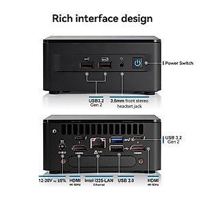 Intel NUC Mini PC 12th Gen Core i5-1240P 32GB DDR4 RAM, 512GB M.2 SSD, Pre-in Windows 11 Pro Gaming Desktop Computer, HIDM 2.0, USB 3.2, WiFi 6, Thunderbolt 4, black, Intel NUC 12 Pro 1240P