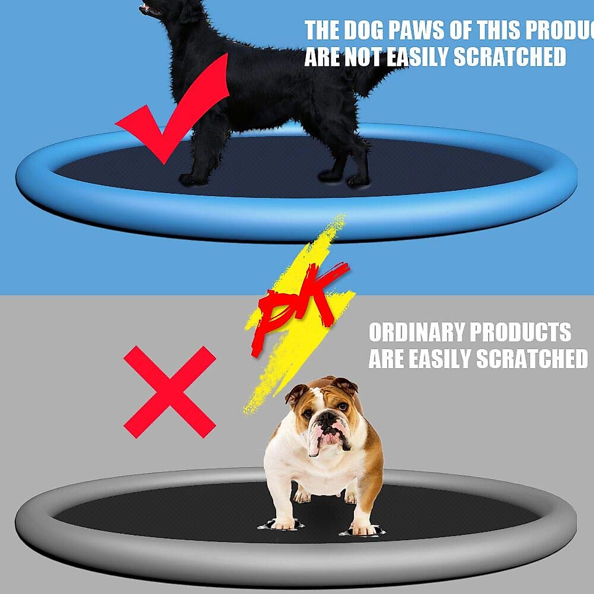 Sprinkler Splash Pad for Dogs .Non Slip Dog Pool Sprinkler for Dogs Thickened Durable Bath Pool Outdoor Games Water Mat Toys,- (59")