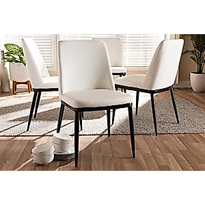 Baxton Studio Darcell Modern and Contemporary White Faux Leather Upholstered Dining Chair