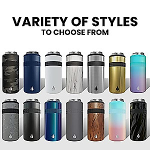 Elemental Insulated Slim Can Cooler, Triple Wall Stainless Steel Skinny Can Cooler - Drink Cooler Insulator for 12oz Skinny Seltzers, Beer, Soda Cans - Brushed Steel