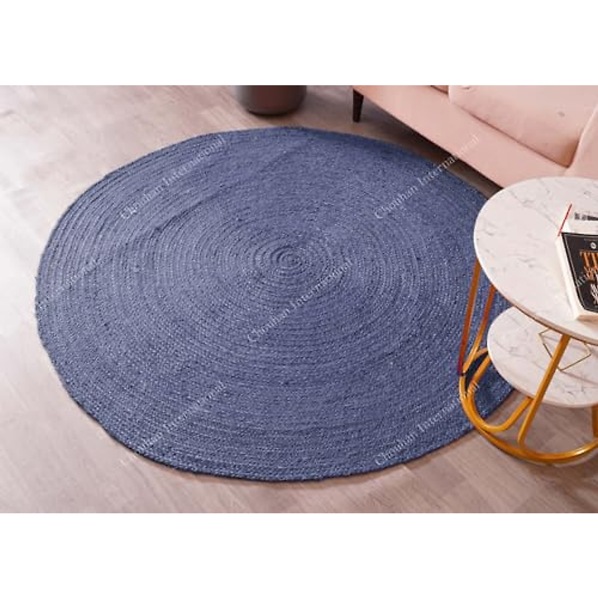 Chouhan International 4x4, 5x5, 6x6,feet Natural Jute Plain Round Rug, Floor Plain Edge Rug Braided Boho Eco Large Circular Handmade Area Rugs (CIRD2)