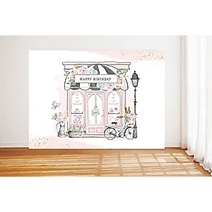 Pink Paris Birthday Party Backdrop French Pink Parisian Cafe Tea 1st Bday Party Background Oh La La Pink Paris Patisserie Party Banner 200x150cm W-8185