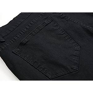 Men's Black Skinny Slim Fit Stretch Straight Leg Fashion Jeans Pants, 29W