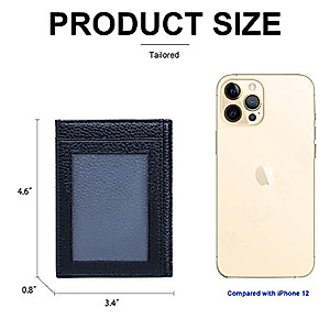 Fependu Small Wallet for Women RFID Blocking Genuine Leather Compact Bifold Pocket Ladies Wallet Zipper Mini Purse with ID Window Black