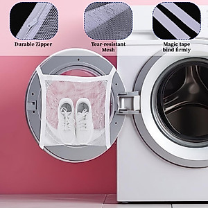 Shoe Washing Machine Bag Laundry Shoe Bag Mesh Laundry Bag Sneaker Dry Bag with Strap And Zipper Sneaker Laundry Dryer Bag for Clothing Shoes Reusable Bag Tool Laundry Accessories 16.3 x15.9 Inch