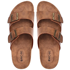 ONCAI Men's-Slide-Sandals-Beach-Slippers-Slippers Shoes Indoor and Outdoor Anti-skidding Flat Cork Sandals and Male Summer Beach Slippers with Non-Slip Soles Size 12