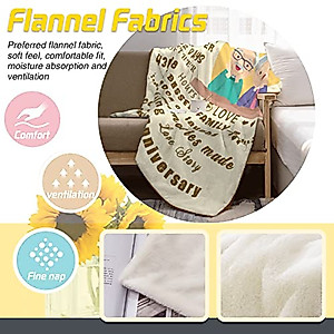 MICARE 50th Anniversary Blanket Gifts - Gifts for 50th Wedding Anniversary - Golden 50 Years of Marriage Gifts for Dad, Mom, Grandpa, Grandma, Grandparents - 50th for Husband Wife 60"X 80"