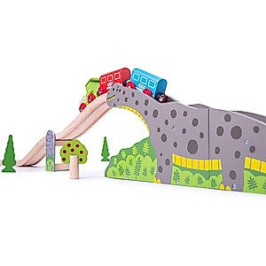 Bigjigs Rail Bronto Riser - Dinosaur Train Set Accessory, Wooden Train Track & Accessories, Railway Toys & Trains for Kids, Age 3+ Years, Train Not Included