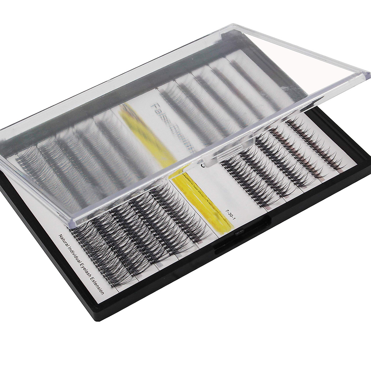 1Tray,400-count Beauty Nature Long Fishtail Style Individual Fake False Eyelashes Clusters Mixed 8-16mm High Volume 3D Eye Lashes Extensions Makeup Tools (8-16MM)