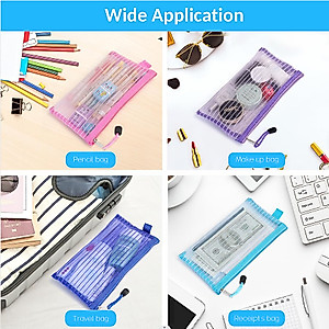 Sooez 20 Pack Zipper Mesh Pencil Pouches, 10 Colors Mesh Pencil Case Pencil Pouch Bulk, Pencil Bags Pouches with Zipper Bulk, A6 Small Mesh Bags with Zipper for Cash, Travel Office Home