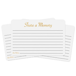 Sutter Signs Share A Memory Card (Pack of 50) | Elegant Guest Book 4x6 Cards for Celebration of Life, Funeral, Memorial, Graduation, Retirement, Birthday, Party Game