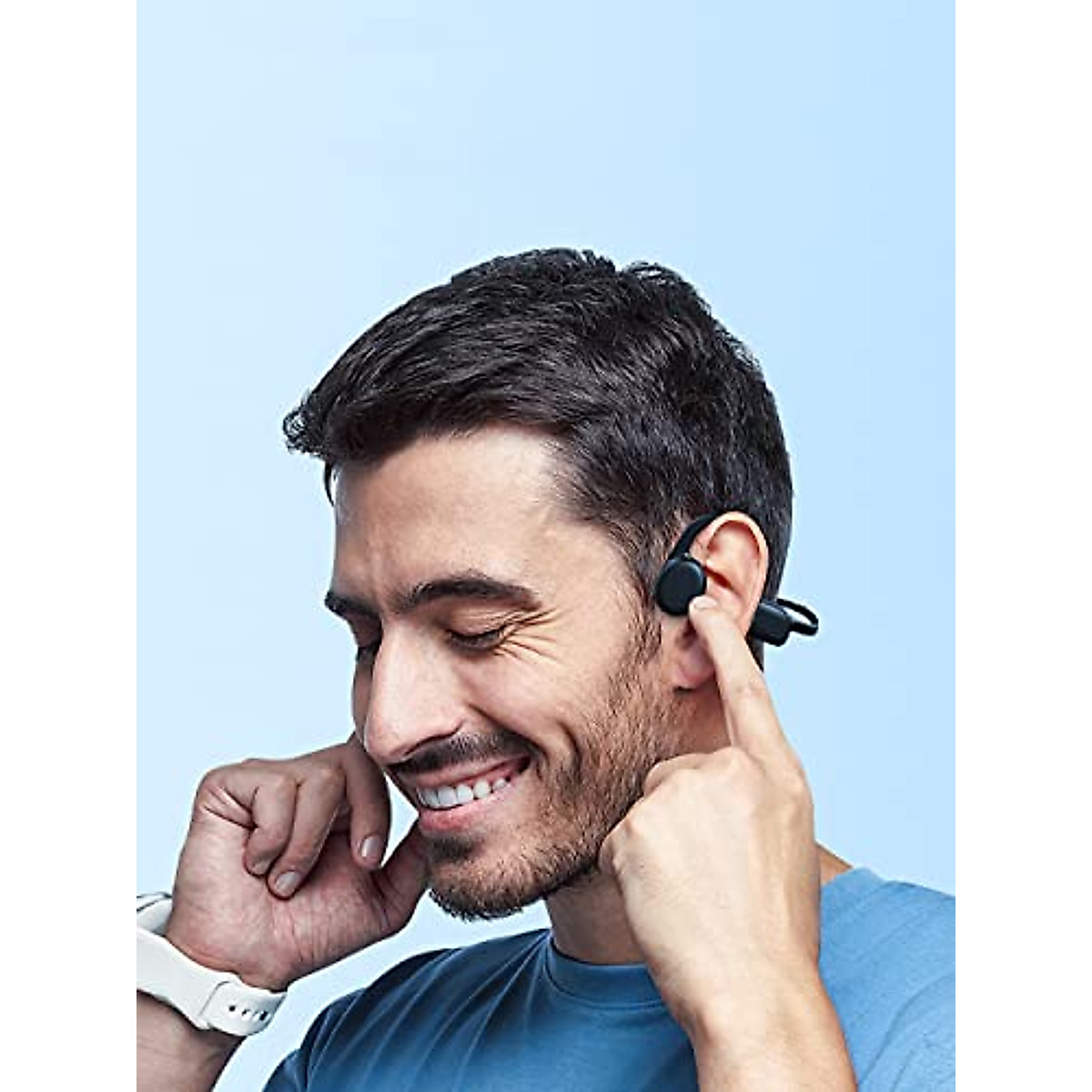 Gorbiller Bone Conduction Headphones,Open Ear Bluetooth Wireless Headphones with Microphone,Noise Canceling Sweatproof Ultralight Workout Headphones for Running,Working,Cycling,Driving,Gym (Black)