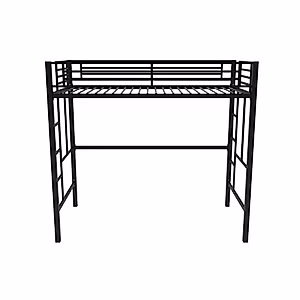 DHP Brian Twin Metal Loft Bed, Black