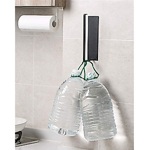 Votono Towel Rack Self Adhesive Toilet Paper Roll Holder Wall Hanging Rack Wall Mounted Kitchen Washroom (2 Pack Black)