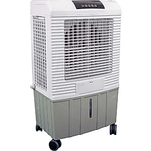 Hessaire MC26A Portable Evaporative Cooling Fan, Indoor/Outdoor High Temp Low Humidity Environments, 2100 CFM, 700 sq. ft., 3-Speed Fan, 110-120V, White