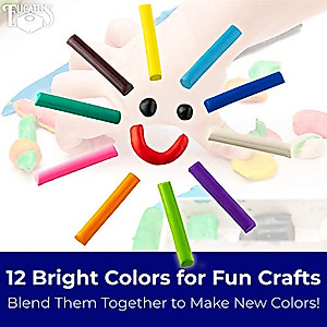 Extra Soft, Endlessly Reusable Kids Modeling Clay 12 Pk. Non Toxic, Rainbow Color Play Dough Blocks for Creative Fun For Child Artists. Long Lasting Putty Great for Art, Schools, Playgrounds and Gifts