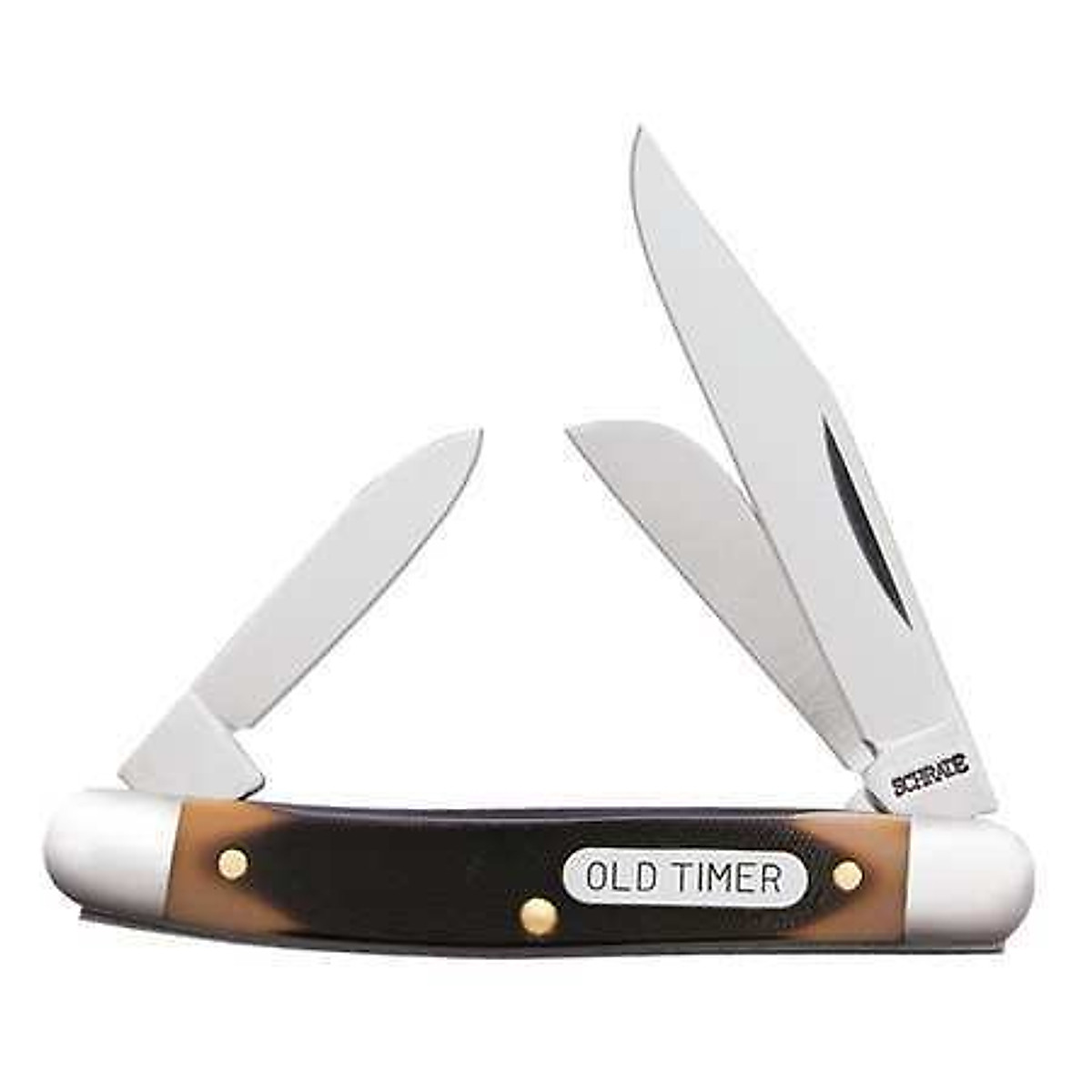Folding Knife, 3 Blades, 2 In, Brown