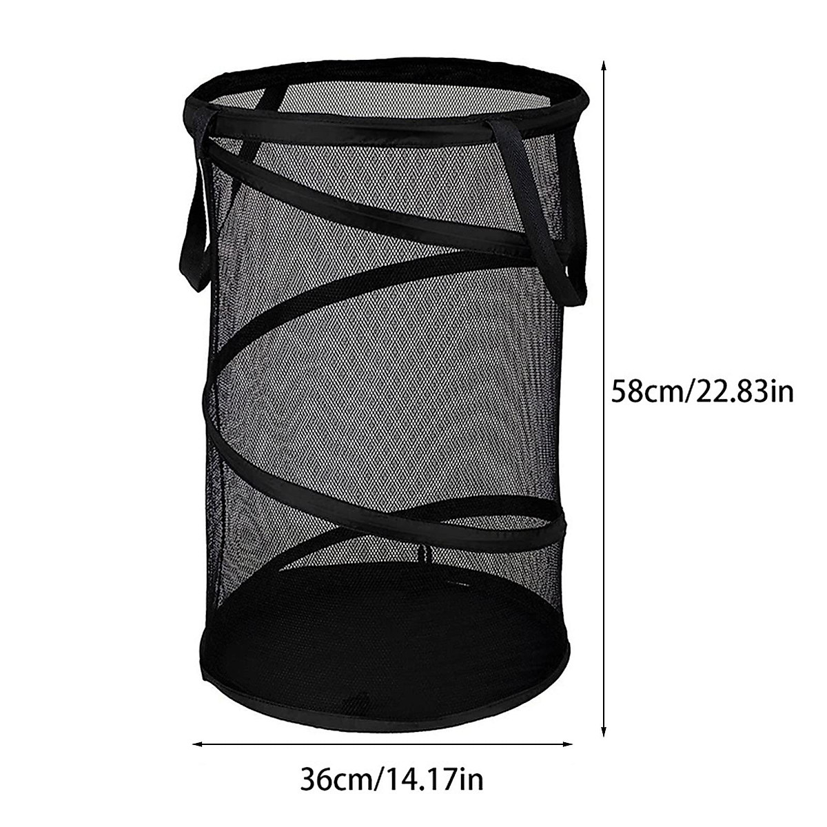 Bagmrteho Mesh Laundry Hamper,Mesh Pop up Laundry Hamper,Collapsible Laundry Hamper with Lid,Pop up Laundry Basket for Bathroom, Kids Room, College Dorm, Travel, Storage Organizer