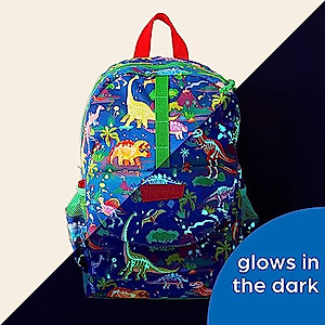 Highlights Dinosaur Glow-in-The-Dark 17" Backpack Set for Kids with 17" Dinosaur Backpack, Insulated Lunch Box, and Leakproof Water Bottle, for Boys and Girls Ages 3+