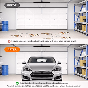 20FT Garage Door Seals Bottom Rubber Weather Stripping, Garage Door Seal Bottom, P-Bulb Garage Door Bottom Weather Seal Suitable for Weatherproof, Replacement Overhead Doors,Black