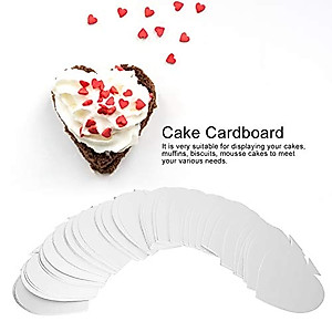 Yosoo Cake Base Board, 100PCS Heart-Shaped Mini Cake Boards Mousse Cardboard Cupcake Base Dessert Display Tray(Gold)