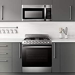 BLACK+DECKER EM044KB19 Over The Range Microwave Oven with One Touch, 1000 Watts, 400 CFM and Sensor Cooking, OTR 1.9 Cu.ft, Stainless Steel