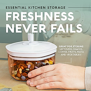 Avid Armor Vacuum Food Containers 3 Piece Set for Home Kitchen, Coffee Drinkers, Pasta Lovers Keep Your Food Fresh Cannister Sizes: 2L, 1.4L, and 0.7L Complete with Accessory Hose. BPA Free.