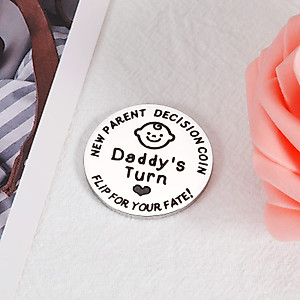 New Parent Decision Coin Gift for First Time Mom Dad Mummy to Be Funny New Baby Gift for Couple Pregnancy Mommy Mothers Fun Christmas Birthday Present Family Gathering Charm Double-Sided