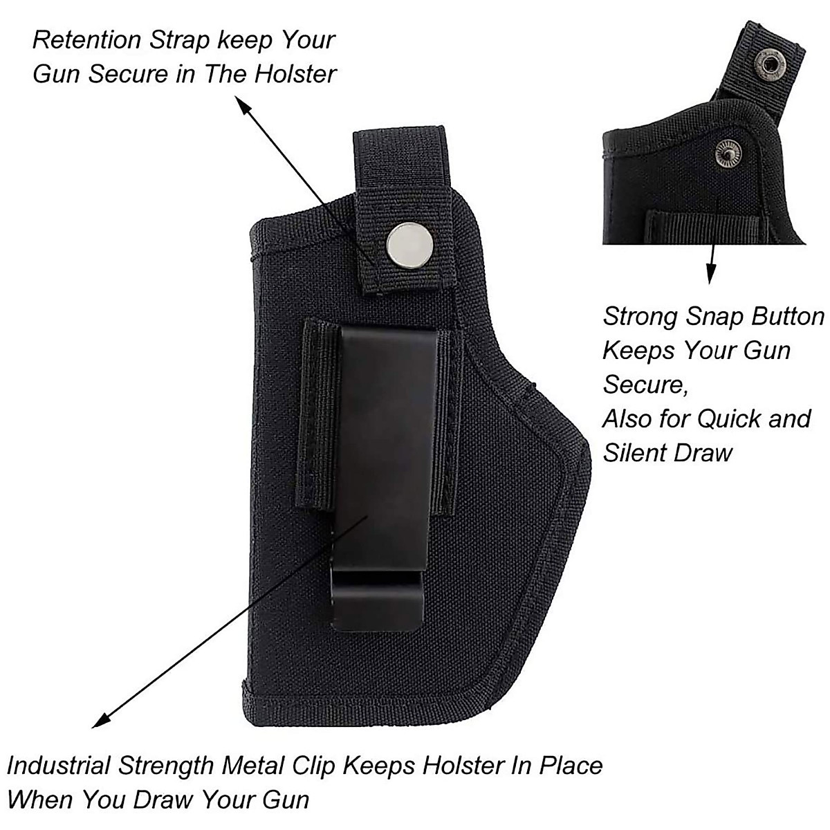 Concealed Carry Holster Metal Clip IWB OWB Holster Waistband Airsoft Pistol Handguns Holster for Right Left Hand Draw