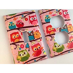 Green Owl Light Switch Cover Various Sizes Offered