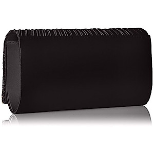 Jessica McClintock womens Chloe Satin Clutch Evening Handbag, Black, One Size US