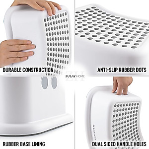 Zulay Home , Bathroom Sink with Anti-Slip Surface & Base - Kids step stool for Toddlers Potty Training, Kitchen, Living Room, Bedroom, Toy Room (Gray)