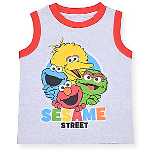 Sesame Street Elmo and Friends Boys 2 Pack Tank Top for Infant and Toddler Kids Red