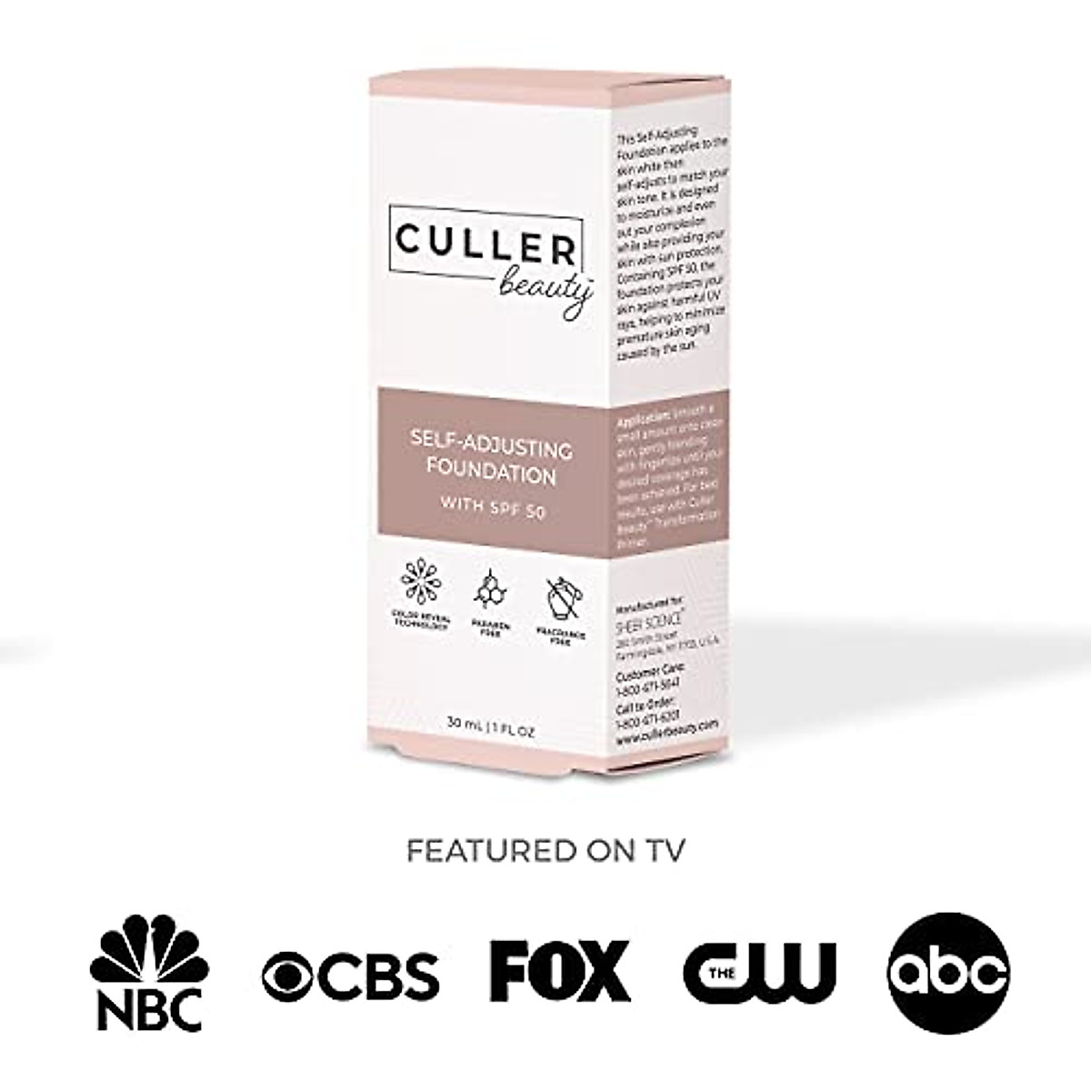 CULLER BEAUTY Self Adjusting Foundation with SPF 50 - Instant match for all your shade needs (Light)