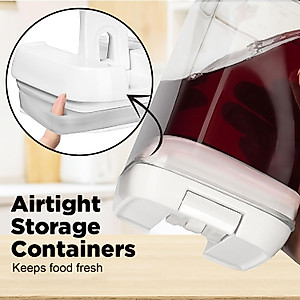 Shazo Airtight Food Storage Containers with Lids - 6 PC BPA Free Clear Plastic Cereal Containers with Easy Lock Lids for Kitchen and Pantry Organization for Snacks and Pasta - 1.2 L