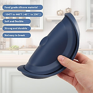 Replacement Lids for Pyrex 7200-PC 2 Cup, Silicone Round Storage Cover Lid for Anchor Hocking Glass Bowl 4 Pack with Date Mark Dark Blue