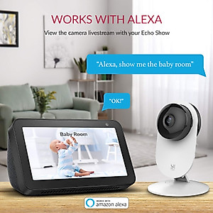 YI Baby Monitor with Camera and Audio HD WiFi Pet Cam, Sound Motion Human Detection, 2-Way Audio, Smartphone app, Night Vision, Cloud Storage, Nanny Baby Elder, Works with Alexa 2pc