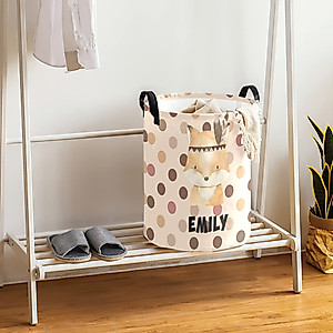 Personalized Baby Laundry Basket with Name for Boy Girls Custom Baby Laundry Hamper with Handle Animal Collapsible Organizer Storage for Bedroom Living Room Home Decor