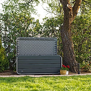 Lifetime 60367 Modern Deck Box, 136 Gallon Outdoor Storage Container, Gray