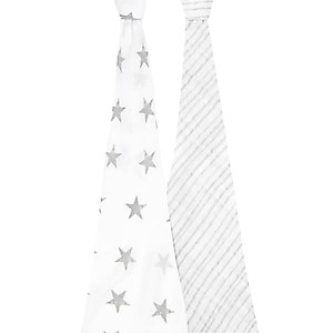 aden + anais Swaddle Blanket, Boutique Muslin Blankets for Girls & Boys, Baby Receiving Swaddles, Ideal Newborn & Infant Swaddling Set, Perfect Shower Gifts, 2 Pack, Dusty