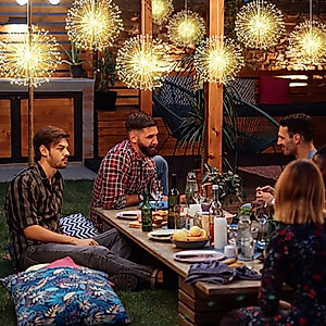 LetsFunny Fairy Starburst Christmas String Lights Wire Lights, 200 LED DIY 8 Modes Dimmable Lights with Remote Control, Decorative Hanging Starburst Lights Christmas Patio Indoor Outdoor Decoration