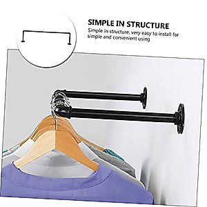 Levemolo 1pc Wall Hanger Outfit Hangers Metal Coat Hanger Wall Mounted Clothes Rack Closet Storage Rod Iron Pipe Metal Clothing Rack Decorative Clothing Hanger Metal Clothing Hanger Props