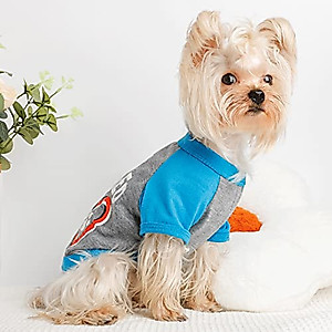4 Pieces Dog Shirt, Dog Clothes for Small Dogs Boy, Summer Funny Printed Cool Dog Clothes Male Cute Pet Puppy Clothing Outfits Tshirts, Cat Apparel, S,Blue,Grey,Black