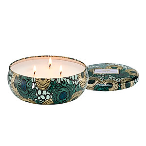 Voluspa French Cade Lavender, 3 Wick Tin Candle, 12 oz, 40 Hour Burn Time, All Natural Wicks and Coconut Wax for Clean Burning, Vegan, Poured in the USA