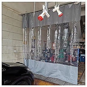 Outdoor Vinyl Curtain with Clear Tarp Panel, 100% Weather Resistant Outdoor Curtains with Rustproof Grommets, for Pergola, Porch, Gazebos (Color : Clear, Size : 2x3m/6.5x9.8ft)