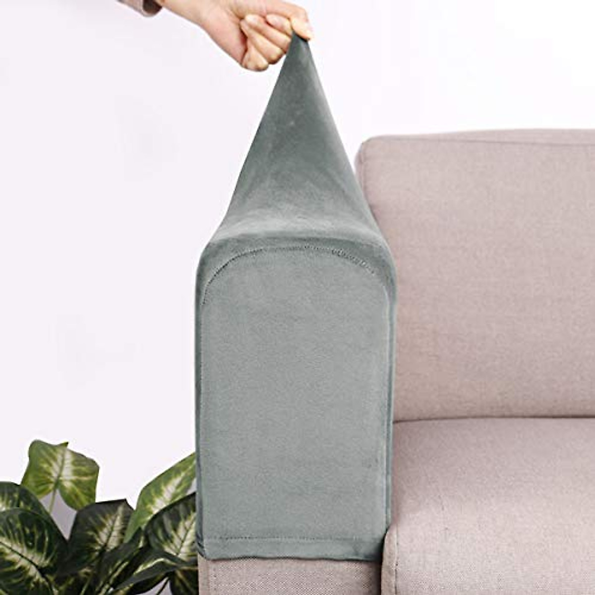 BESPORTBLE Recliner Cover Car Assesories Armrest Covers Stretch Anti-Slip Furniture Protector Armchair Slipcovers for Recliners Sofas Chairs Set of 2 (Grey) Stretchy Couch Cover Recliner Chair Covers