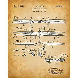Original Flying Machines v2 Patent Prints - Set of Four Photos (8x10) Unframed - Makes a Great Home and Man Cave Decor and Gift Under $20 for Engineers and Pilots
